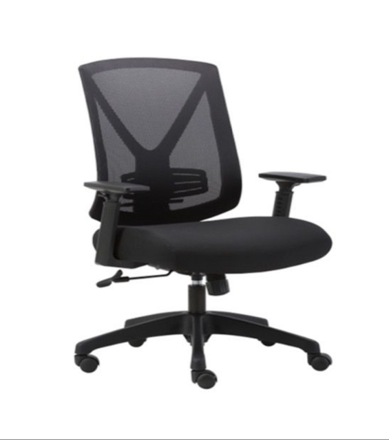 PostureFit Series Mesh Back Task Chair w/Fabric Seat & Adjustable Arms ...